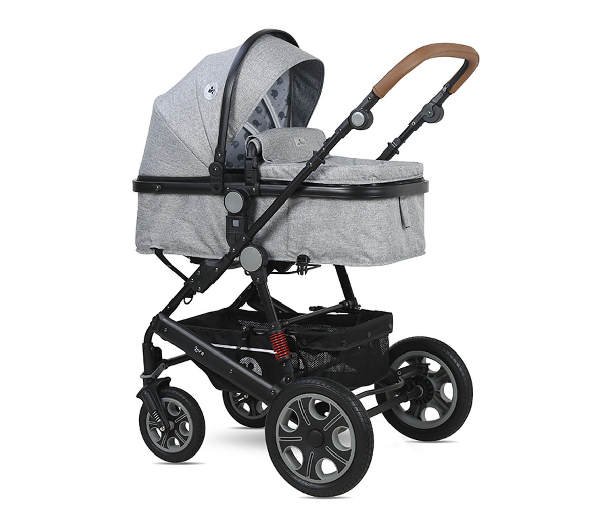 Комбинирана бебешка количка Lorelli Lora, Cool Grey Elephants | КОМСЕД