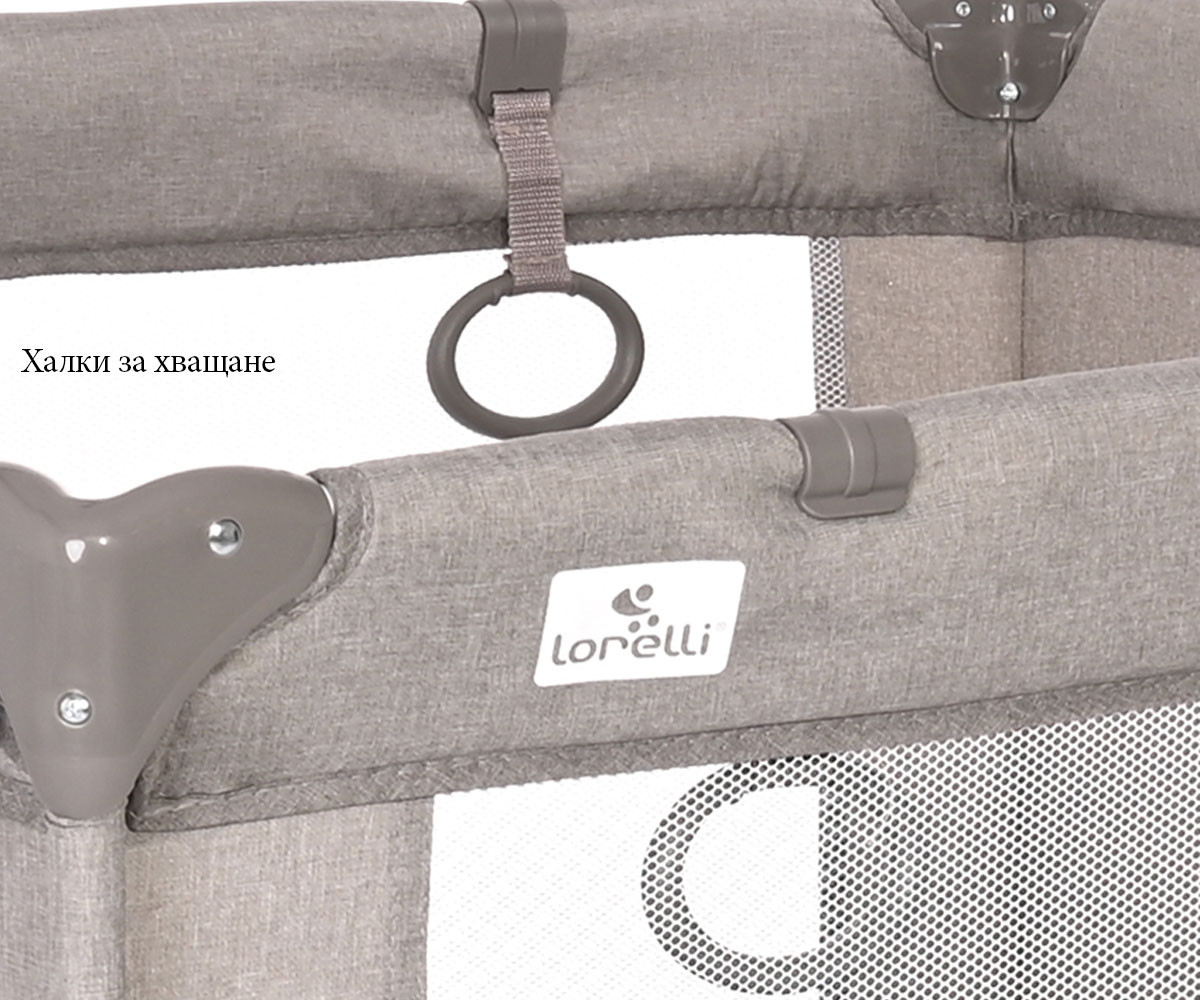 Преносима кошарка за новородени бебета и деца за игра Lorelli Happy Game Zone, Cool Grey Star ...